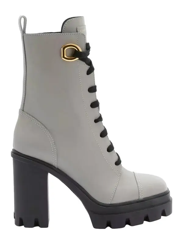 GIUSEPPE ZANOTTI 110mm Lace-up Ankle Boots - Grey