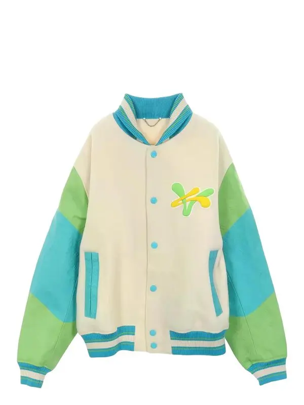 LOUIS VUITTON 2010s Rainbow Playground Varsity Jacket - Neutrals