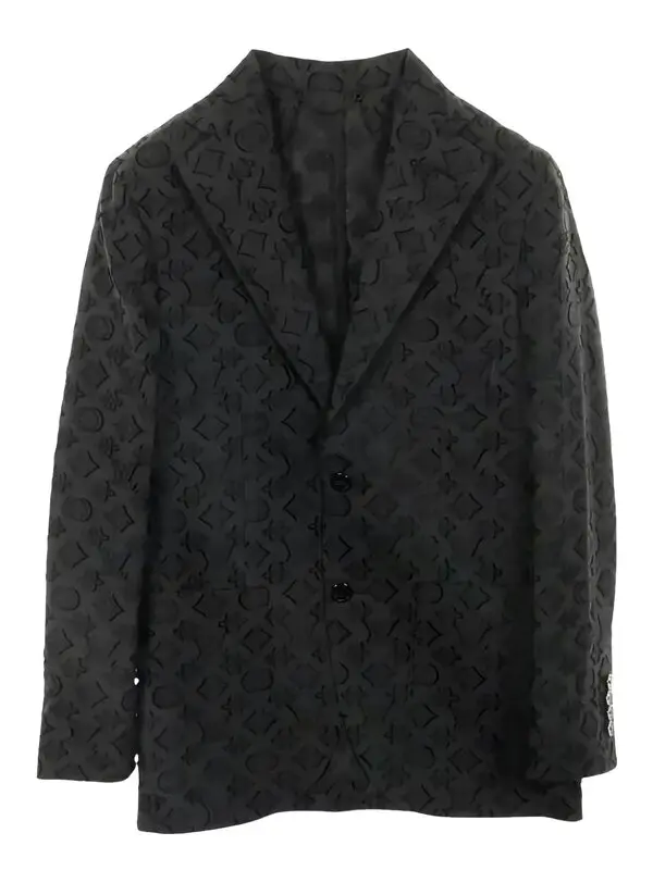 LOUIS VUITTON 2010s Monogram Bouclé Jacket - Black