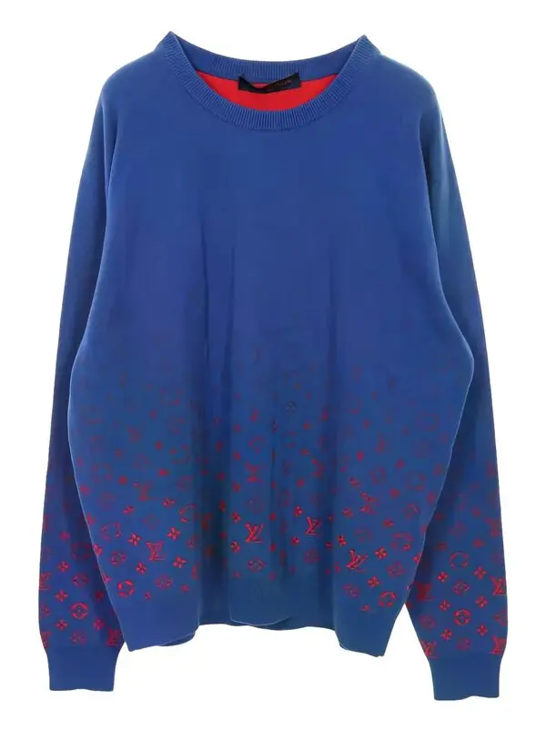 LOUIS VUITTON Monogram-gradient Sweater - Blue