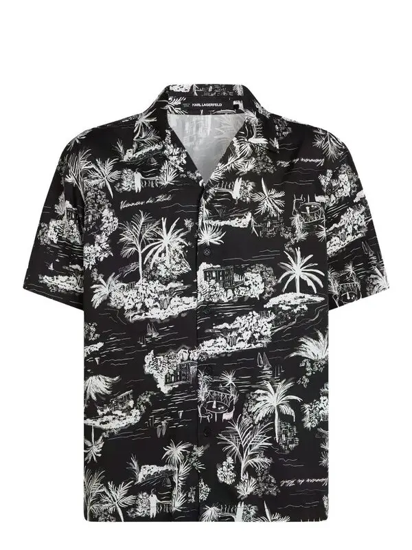 Karl Lagerfeld Vacances Print Shirt - Black