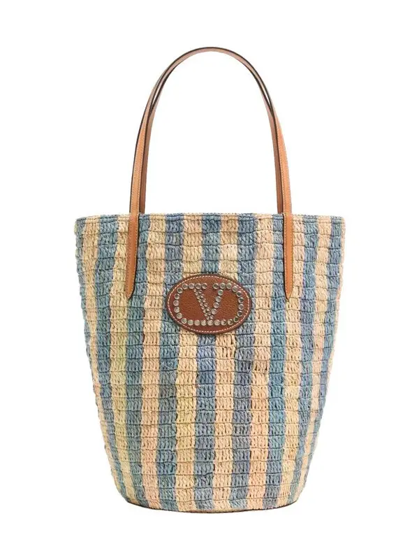 Valentino Garavani Raffia Shopping Bag - Blue