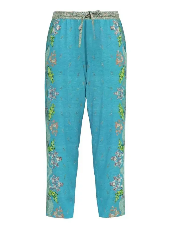 PIERRE-LOUIS MASCIA Floral Print Trousers - Blue