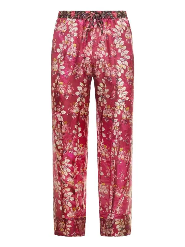 PIERRE-LOUIS MASCIA Floral-pattern Straight-leg Trousers - Pink