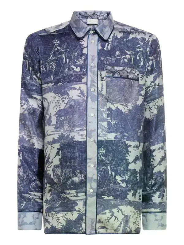 PIERRE-LOUIS MASCIA Aloe Long-sleeve Shirt - Blue