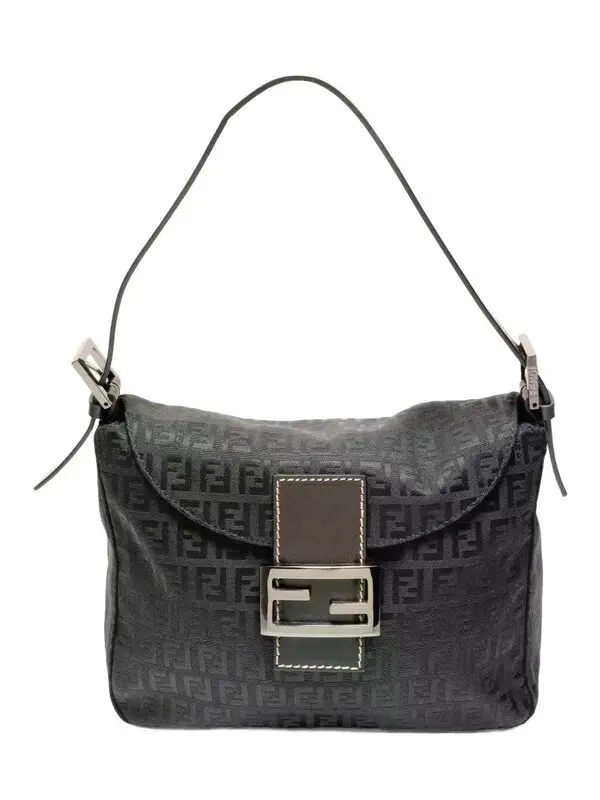 Fendi 1990s Logo Canvas Bag - Black