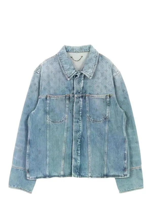 LOUIS VUITTON Monogram-pattern Denim Jacket - Blue