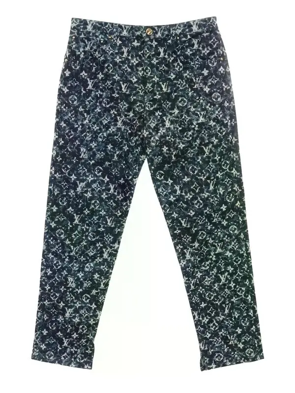LOUIS VUITTON Monogram Pattern Denim Jeans - Blue
