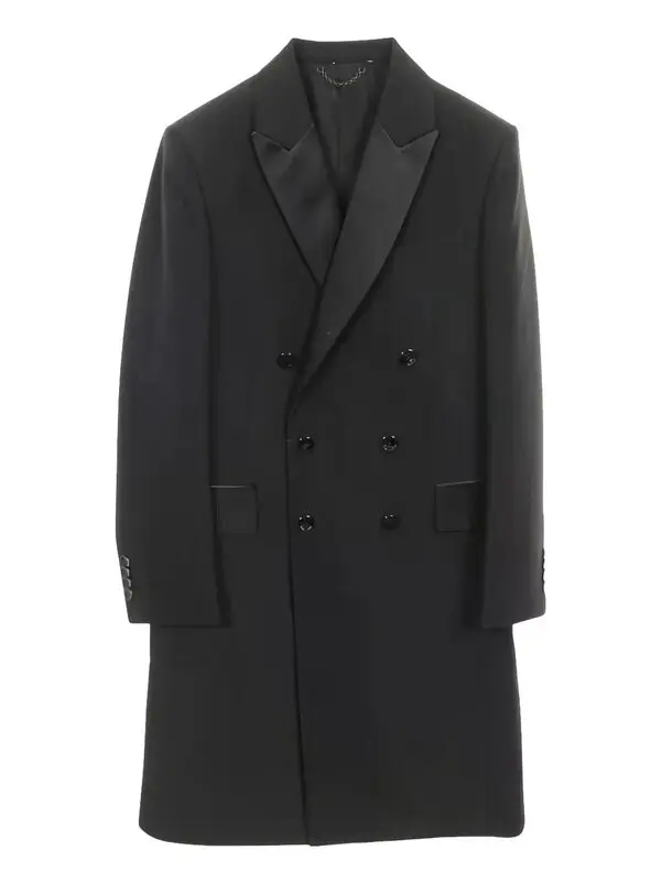 LOUIS VUITTON Double-breasted Peaked Lapel Coat - Black