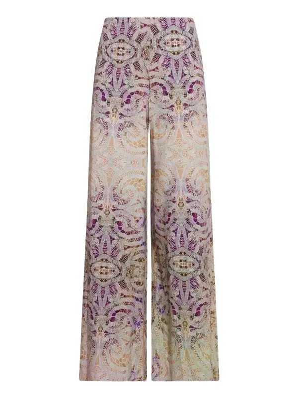 PIERRE-LOUIS MASCIA Adanastr Mosaic High-waisted Trousers - Neutrals