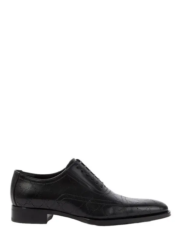 Gucci Gg Leather Derby Shoes - Black