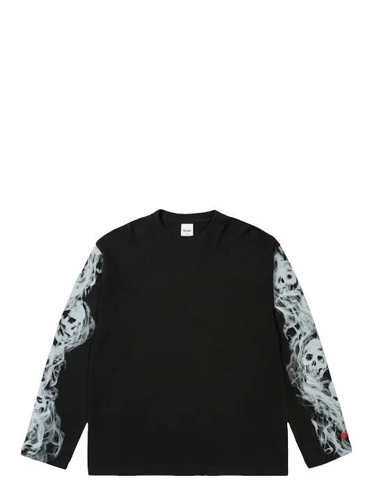 PALACE Smoked Waffle Long Sleeve Tee Shirt - Black