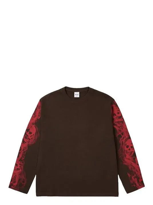 PALACE Smoked Waffle Long Sleeve Tee Shirt - Fox