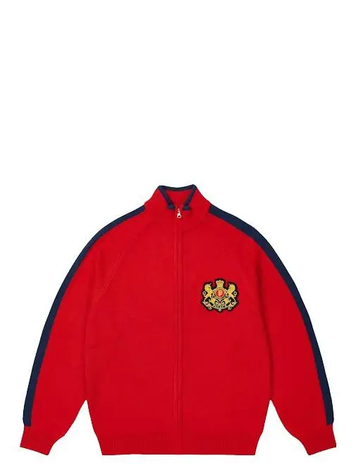 PALACE Established Zip Funnel Knit Sweater - Red