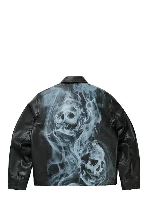 PALACE Smoked Leather Jacket - Black
