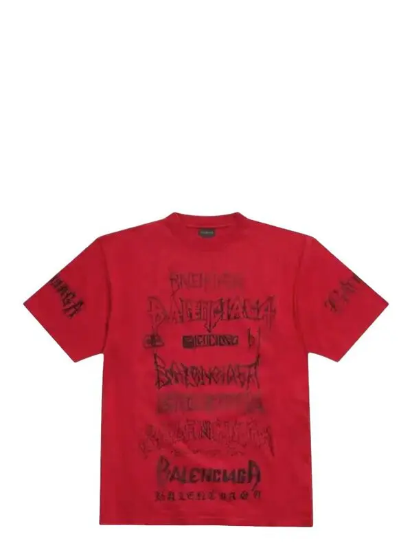 Balenciaga Diy Metal Allover Logo Jersey - Red/black