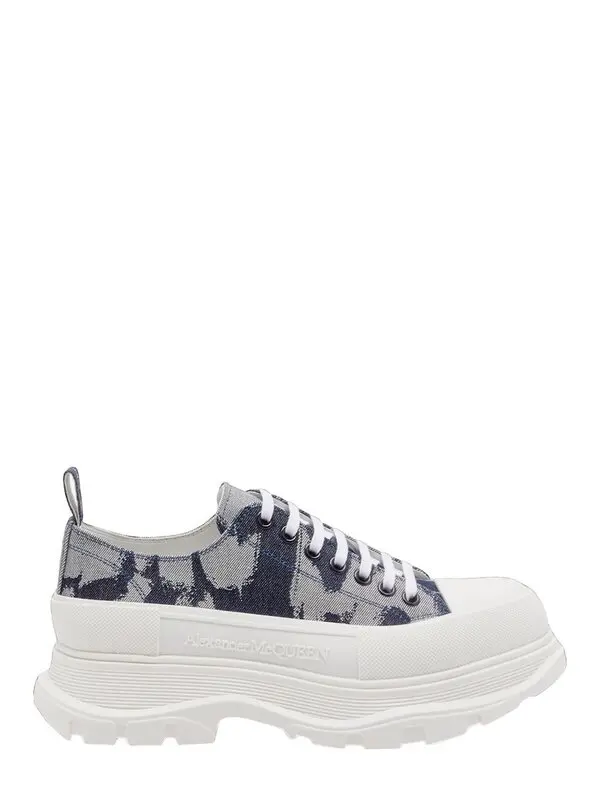 Alexander McQueen Tread Slick Low Lace Up Sneakers - Blue/white