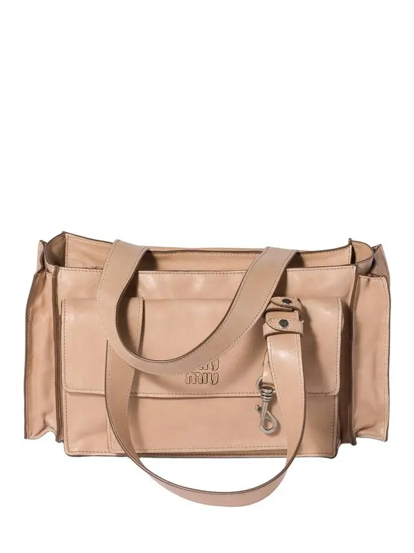 Miu Miu Nappa Leather Shopping Bag - Sand Beige