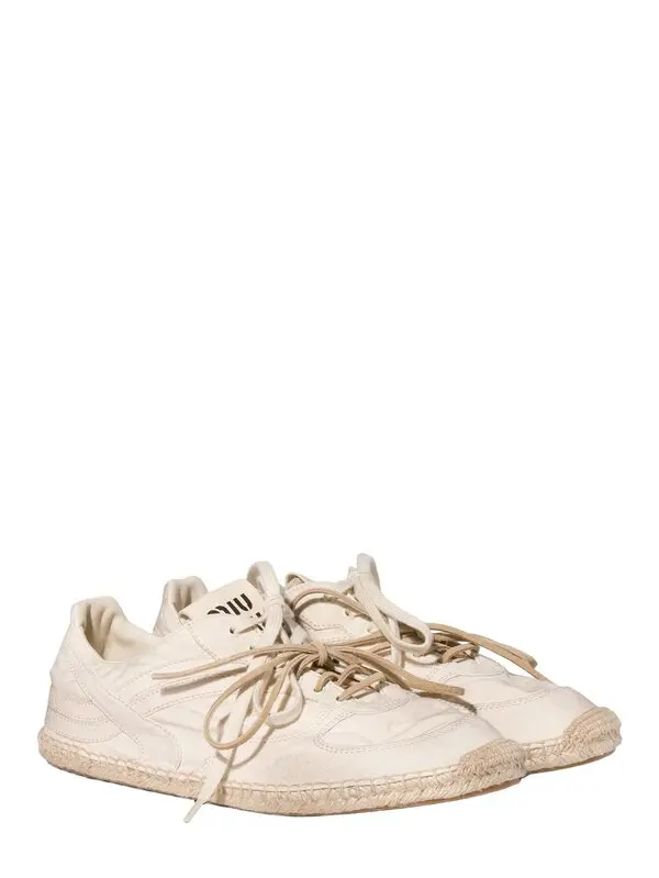 Miu Miu Gymnasium Canvas Sneakers - Ecru