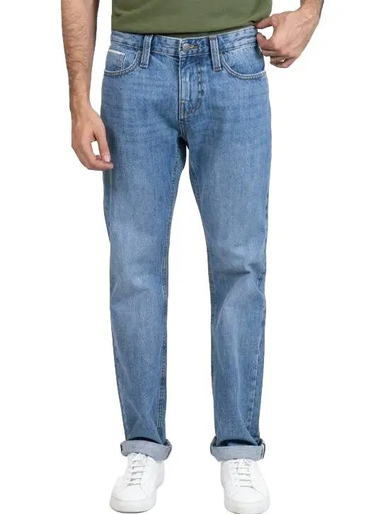 BRISK Slim Straight Selvedge Jeans - Light Medium Wash
