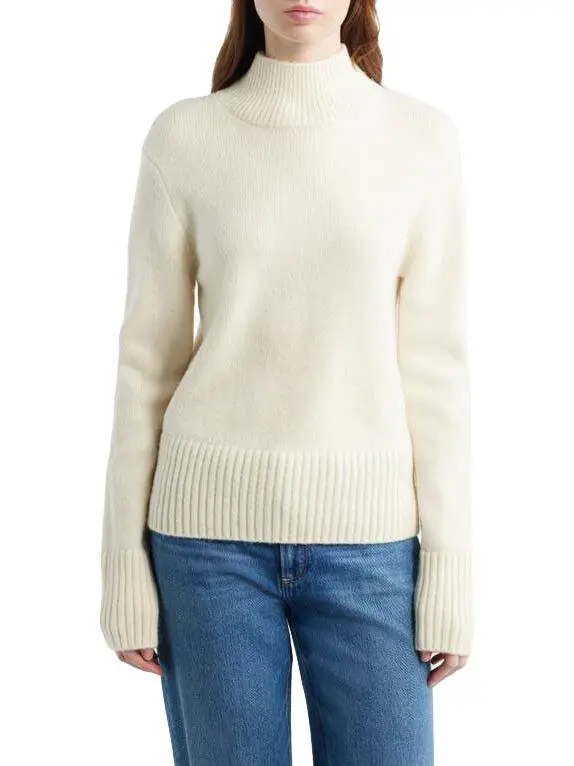 House Of Cb Merino Wool Turtleneck Sweater - Cream