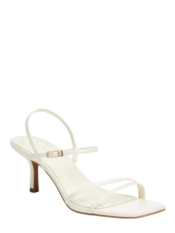OPEN EDIT Rania Square Toe Sandal - White Ice