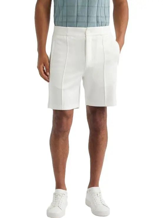 Bugatchi Soft Touch Pintuck Shorts - Chalk