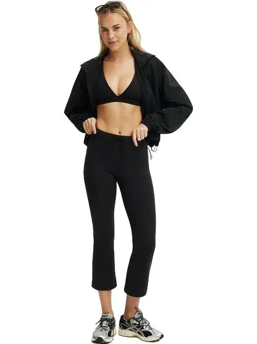 Cotton:on Active Ultra Soft Tie Front Cropped Kick Flare - Black