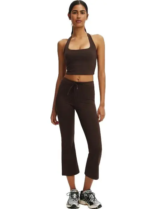 Cotton:on Active Ultra Soft Cropped Kick Flare - French Roast
