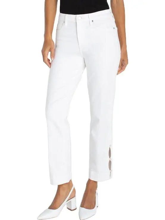LIVERPOOL Kennedy Embellished High-waist Jeans - Bright White