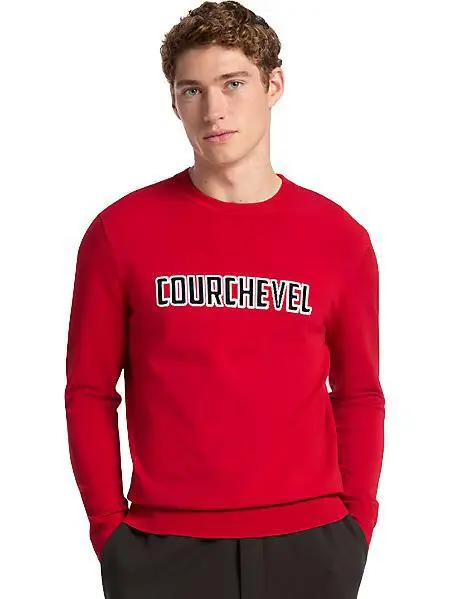 Michael Kors Courchevel Intarsia Crew Neck Sweater - Red