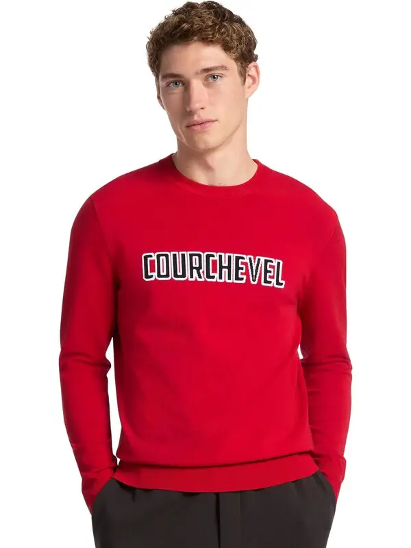 Michael Kors Courchevel Intarsia Crew Neck Sweater - Red
