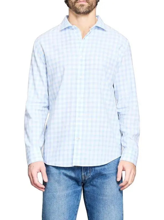 Billy Reid Hutcheson Plaid Button-up Sport Shirt - Light Blue/white