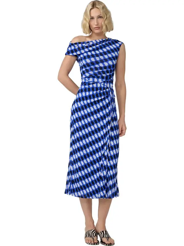Diane Von Furstenberg Wittrock Midi Dress - Jelly Dot Aquarius
