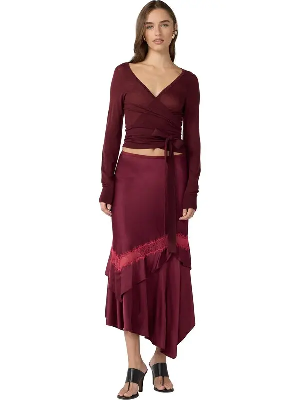 Diane Von Furstenberg Sylvie Midi Skirt - Cherry Wood