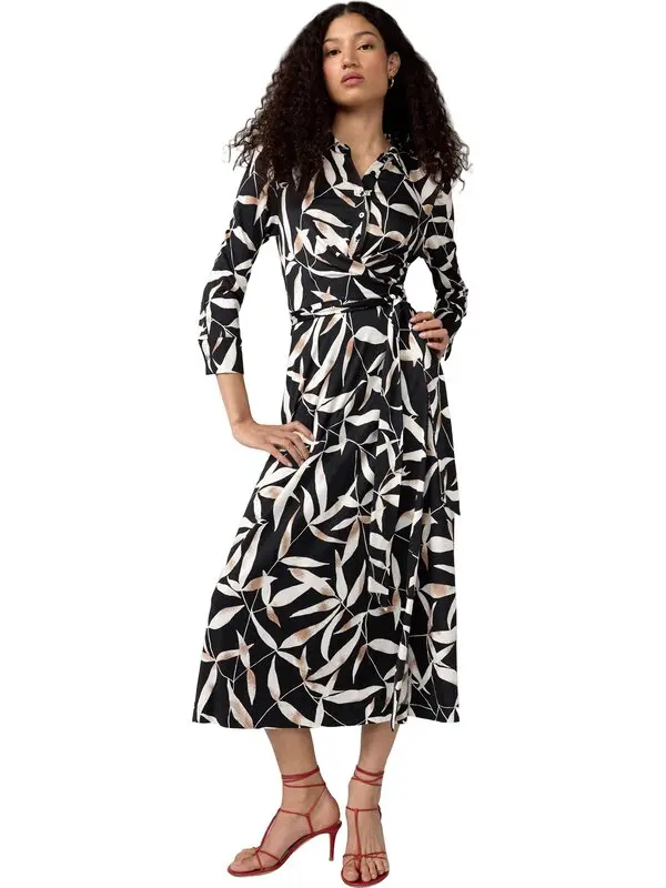Diane Von Furstenberg Sana Midi Dress - Bay Leaf Black