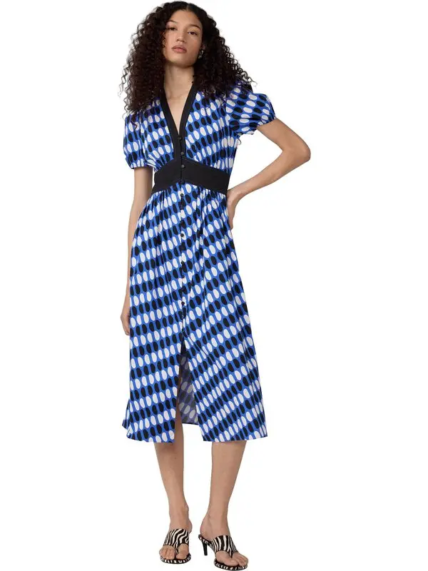 Diane Von Furstenberg Erica Midi Dress - Jelly Dot Aquarius