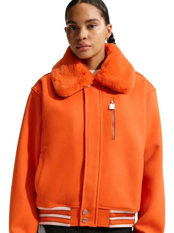 Nike Naomi Osaka Varsity Wool Jacket - Orange