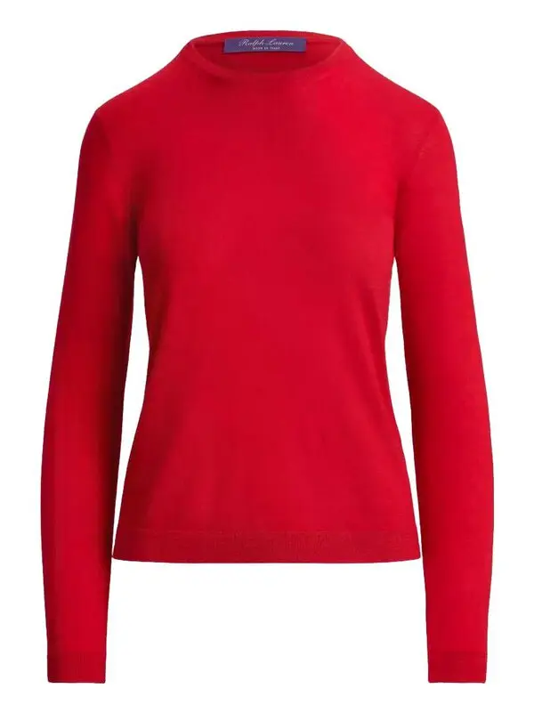 Ralph Lauren Ribbed Crew-neck Cashmere Sweater - Red
