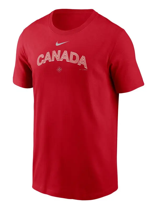 Nike Canada National Baseball Team 2026 World Baseball Classic Wordmark T-shirt - Red