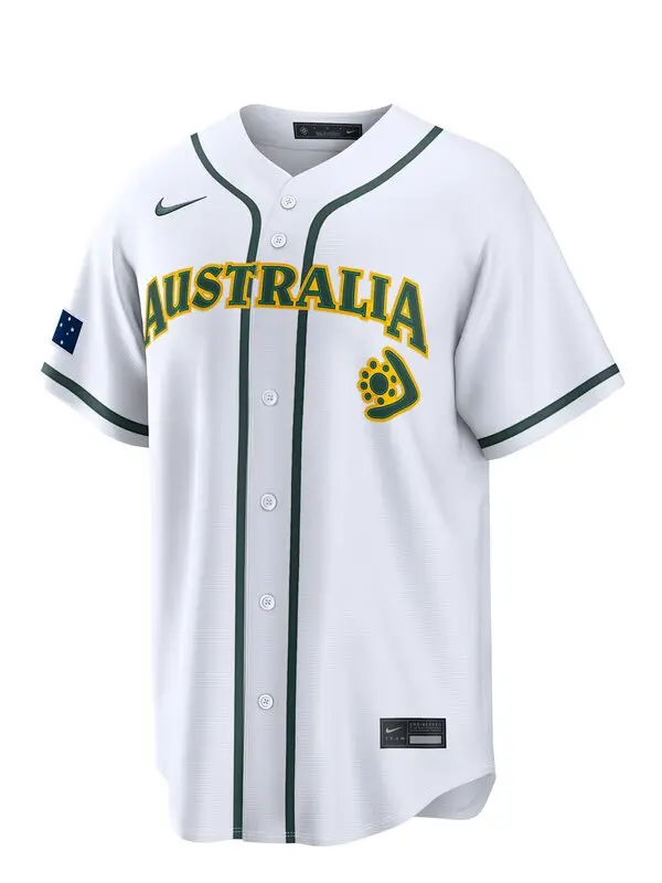 Nike Australia National Baseball Team 2026 World Baseball Classic Stadium Jersey - White