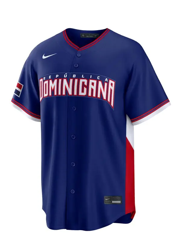 Nike Juan Soto Dominican Republic National Baseball Team 2026 World Baseball Classic Stadium Jersey - Blue