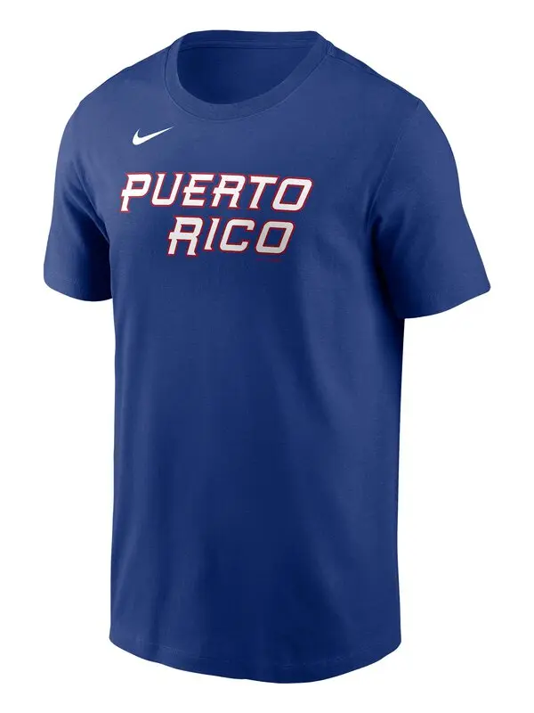Nike Edwin Dã­az Puerto Rico National Baseball Team 2026 World Baseball Classic T-shirt - Blue