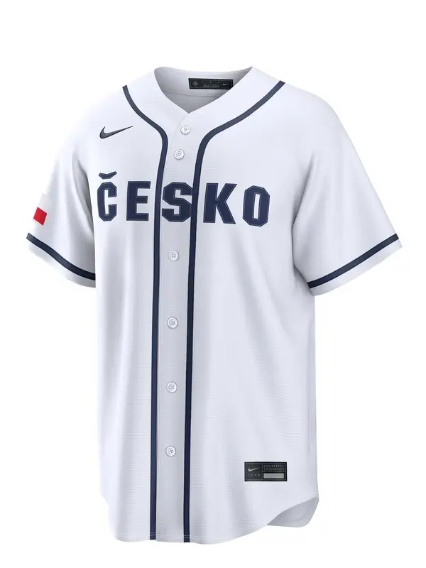 Nike Czech Republic National Baseball Team 2026 World Baseball Classic Stadium Jersey - White