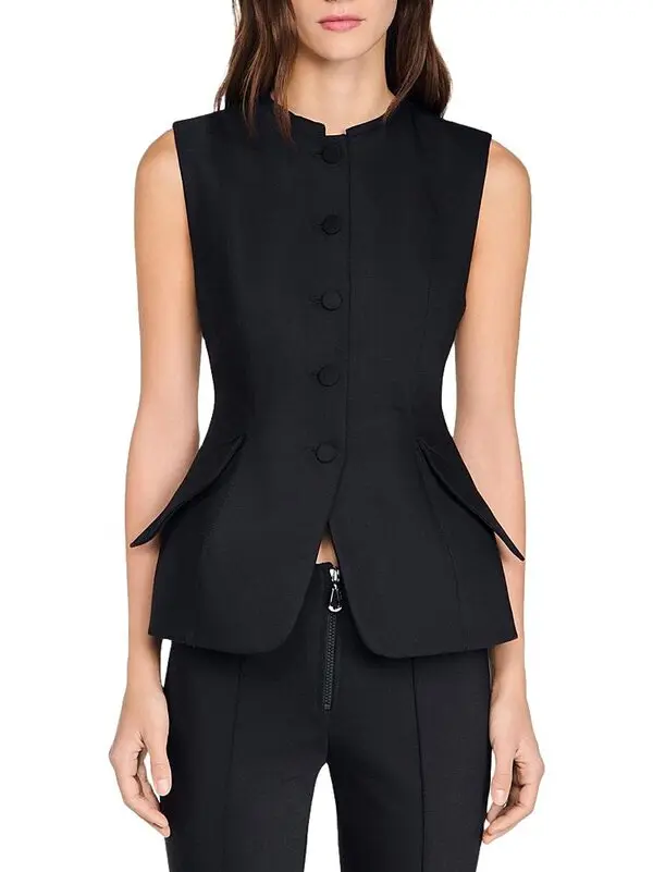 Sandro Peplum Jacket - Black