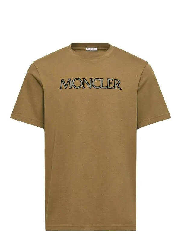 Moncler Logo Print Cotton T-shirt - Green