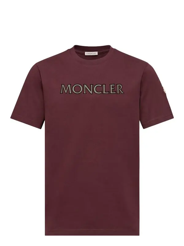 Moncler Logo Print Cotton T-shirt - Red