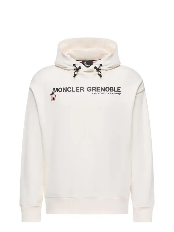 Moncler Logo Cotton Hoodie - Grey