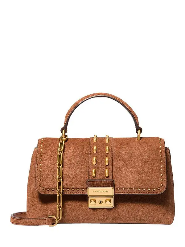 Michael Kors Tribeca Medium Suede Satchel - Luggage