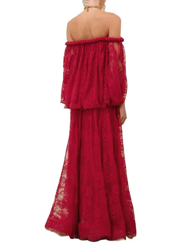 ZIMMERMANNWEAR Luna Lace Billow Gown - Fuchsia
